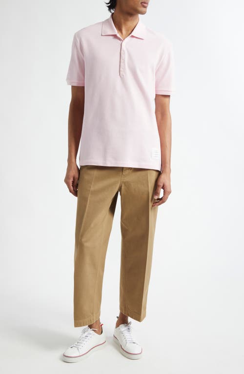 THOM BROWNE 4-bar cotton piqué polo